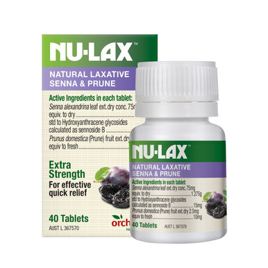 Nu-Lax Natural Laxative Tablets With Senna & Prunes 40