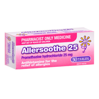 Allersoothe 25mg Antihistamine 50 Tablets