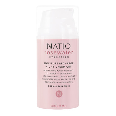 Natio Rosewater Moisture Recharge Night Cream Gel 80ml