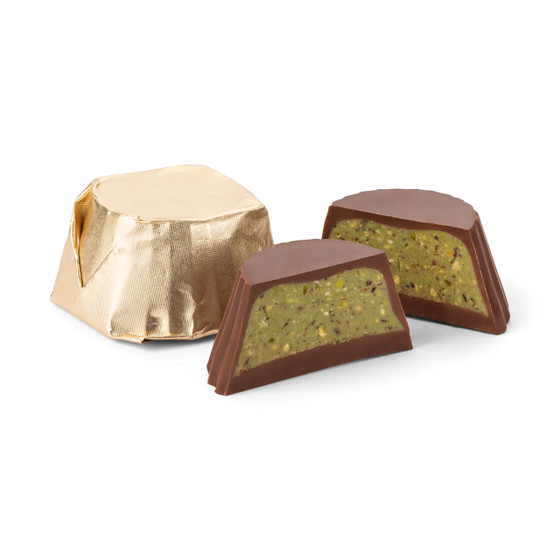 JOY - Pistachio Paste Chocolate / Milk | www.mirellichocolatier.com