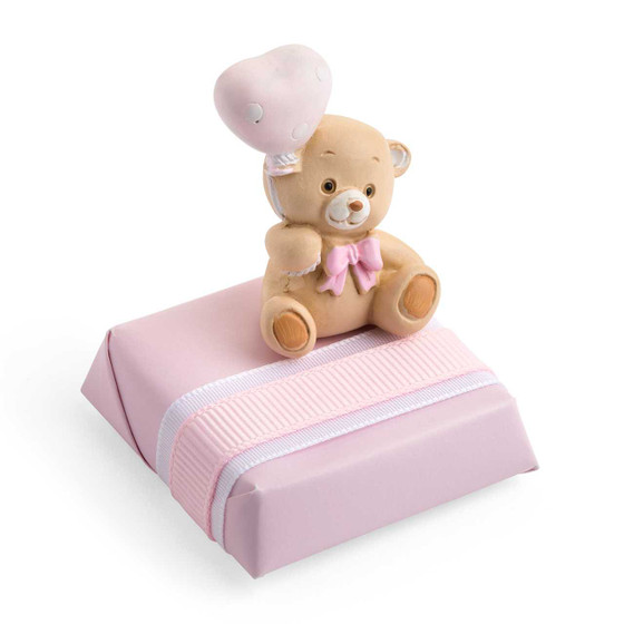HAPPY TEDDY GIRL - Decorated Chocolate Square - Mirelli Chocolatier