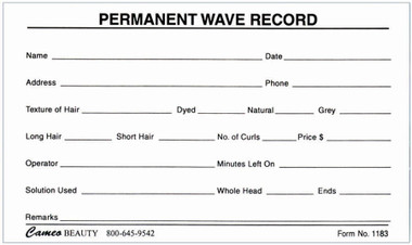 Perm Record Cards - Boss Beauty Supply