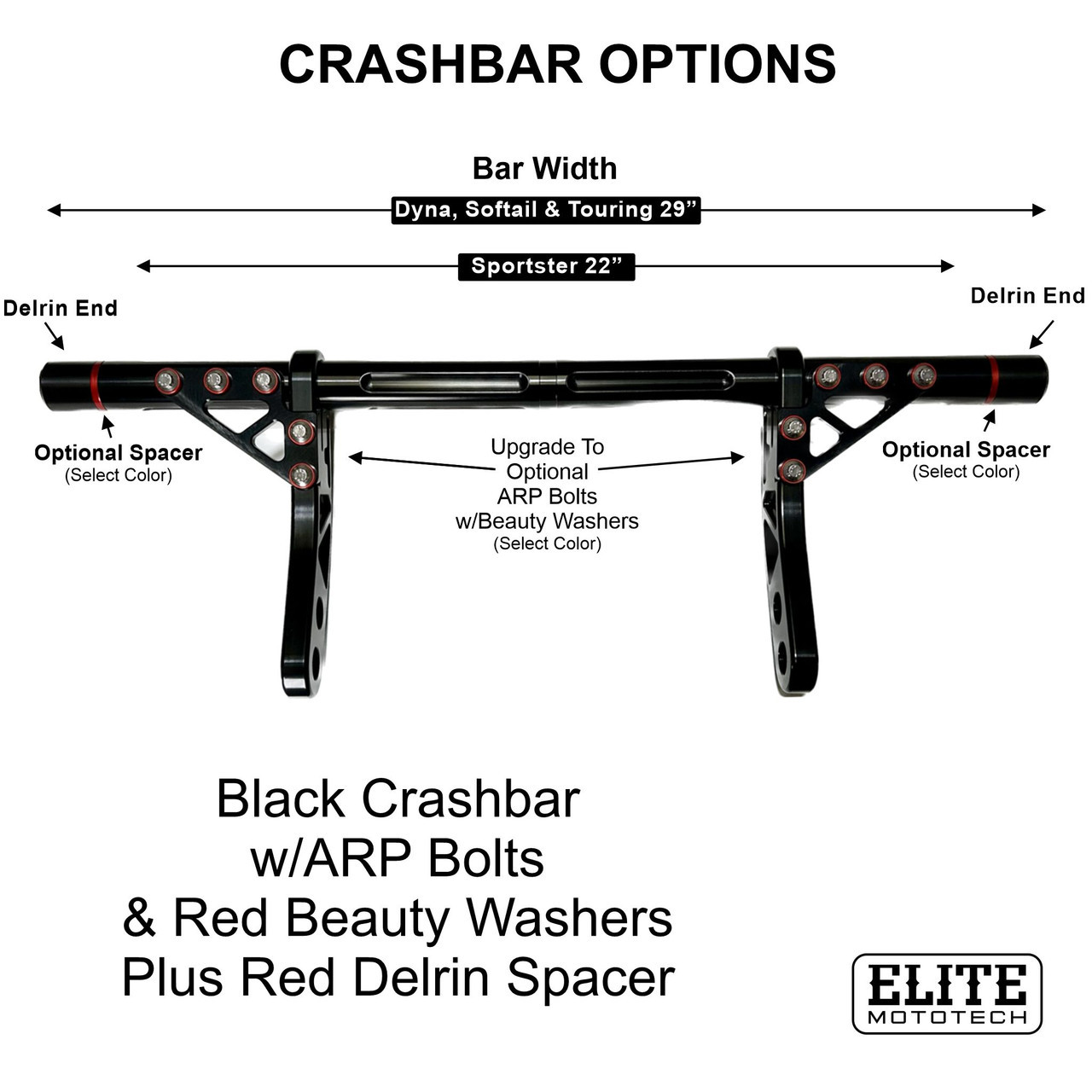 Elite Mototech Harley-Davidson DYNA Crash Bar (2004 and UP) - Heavy ...