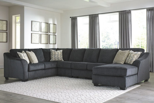 The Eltmann Slate Left Arm Facing Sofa 4 Pc Sectional is available at ...