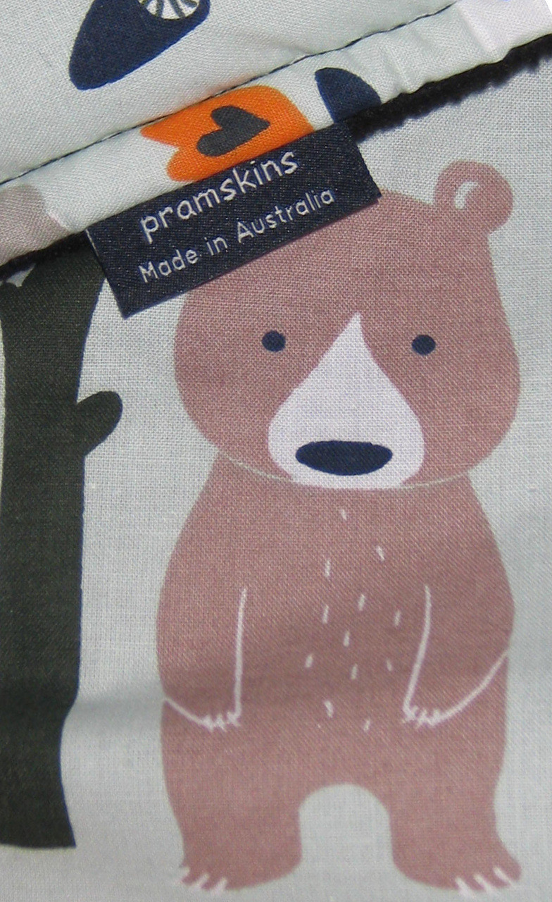 Forest animals universal fit pram liner