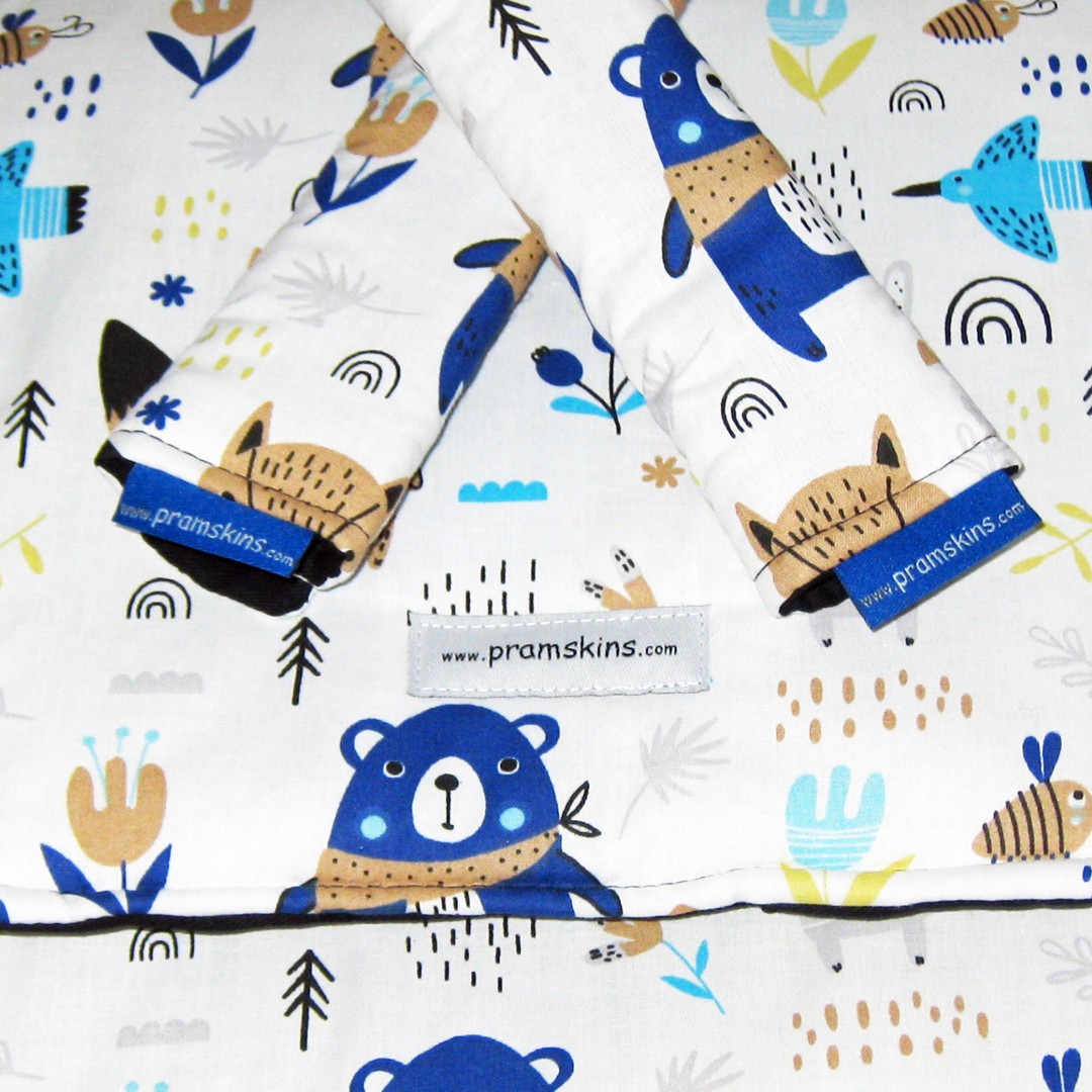 scandi woodland cotton pram liner for strider STRIDER PLUS, COMPACT ...
