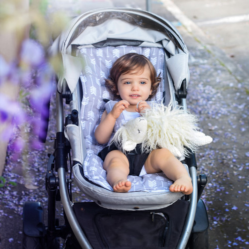 Arrows grey white cotton pram liner to fit strider
