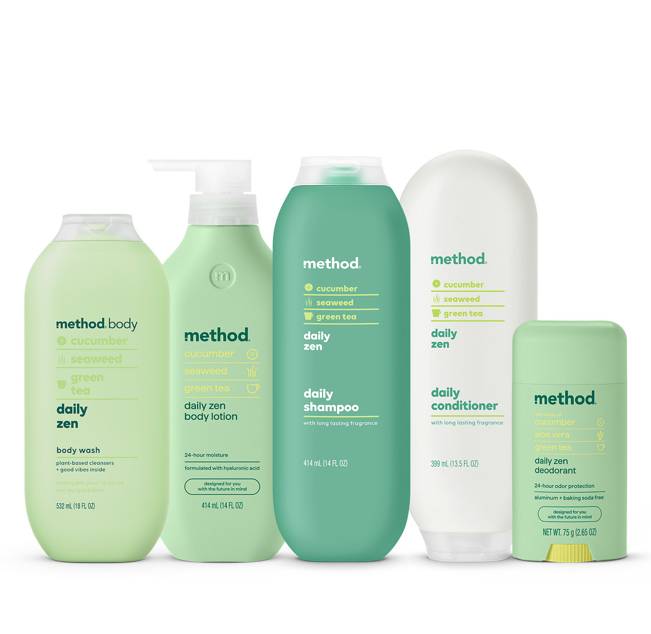 daily zen body + hair bundle - 61.15 oz | method