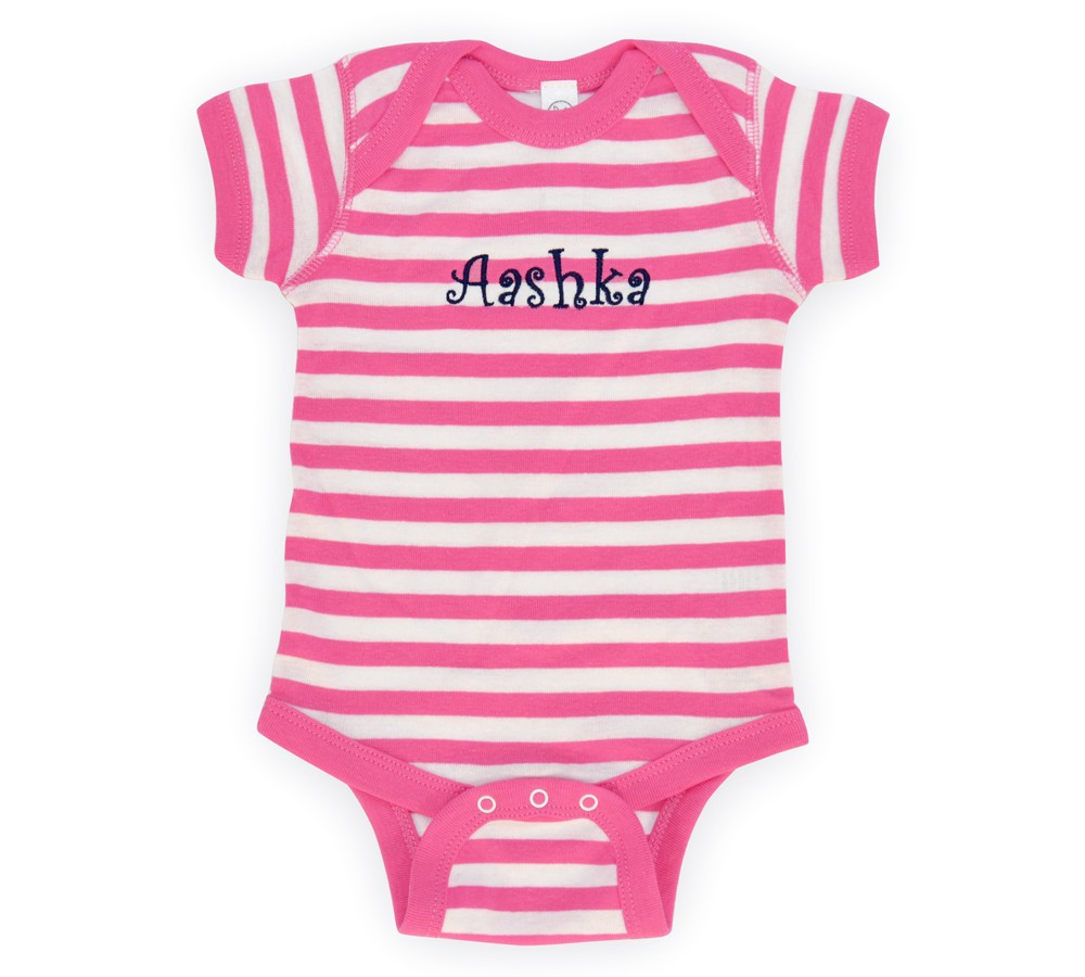 PERSONALIZED STRIPED ONESIE | Baby Be Hip