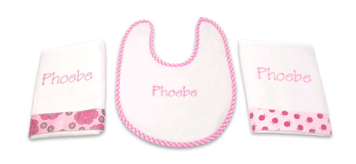 MONOGRAMMED BIB & 2 BURP CLOTH COMBO | Baby Be Hip