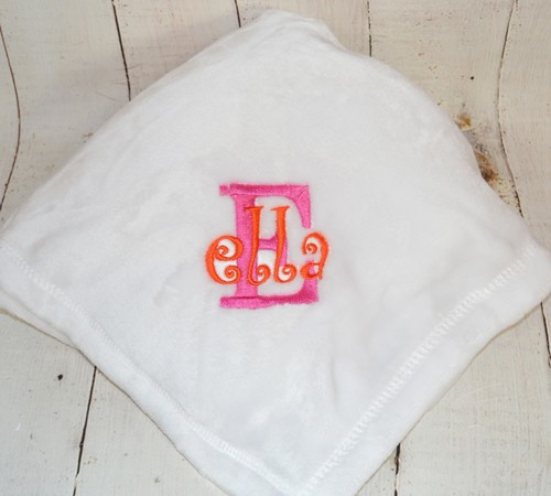 NAME AND INITIAL SOFT BABY BLANKET FOR HER | Baby Be Hip