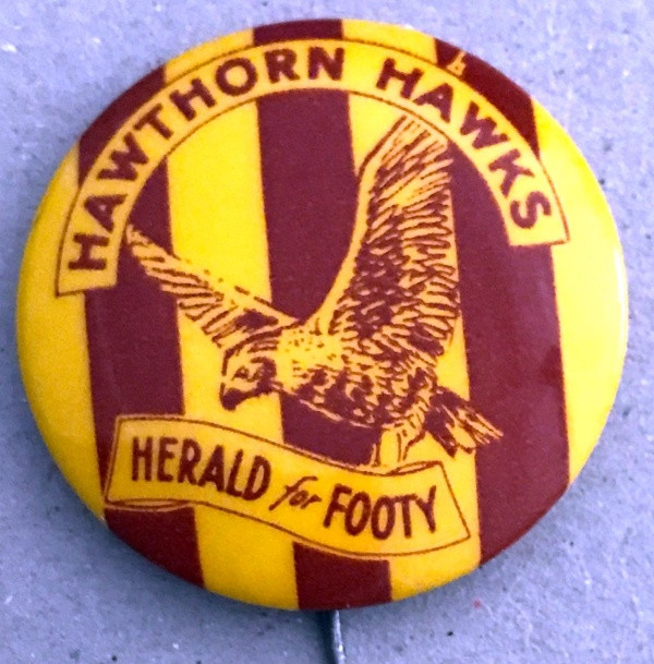 1962 Herald For Footy HAWTHORN HAWKS Badge