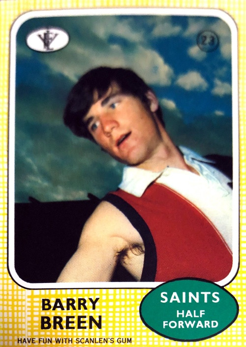 1972 VFL Scanlens #23 BARRY BREEN St Kilda Saints Card