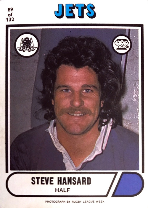 1976 Scanlens #89 STEVE HANSARD Newtown Jets Rugby League Card