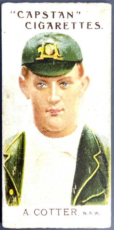 1907 Capstan Cigarettes A COTTER NSW Australian & English Cricketers Card