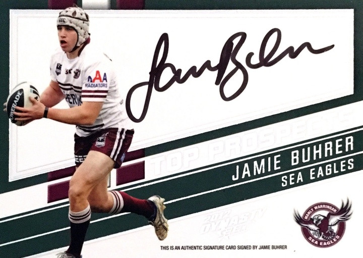 2012 NRL Select Dynasty JAMIE BUHRER MANLY SEA-EAGLES Top Prospects ...