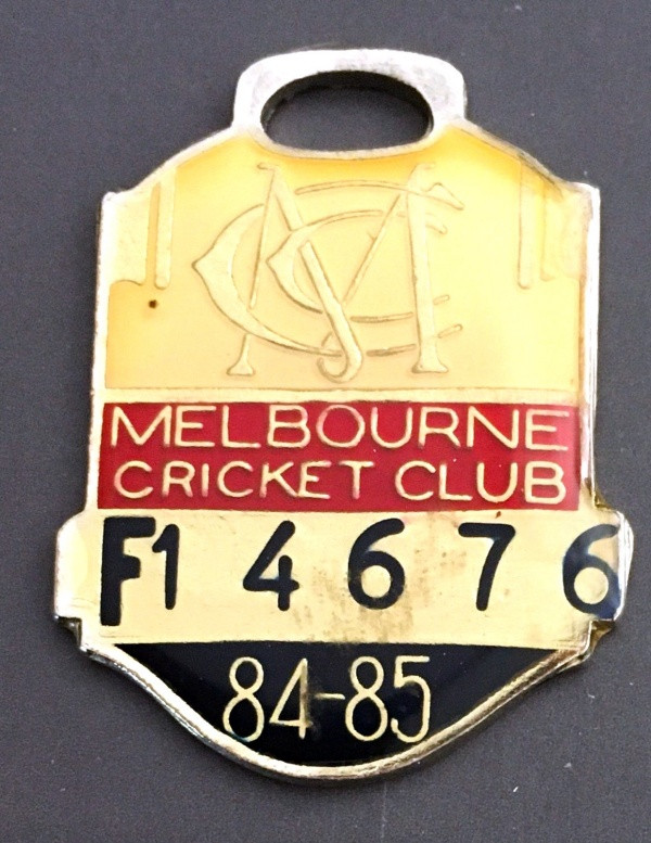MELBOURNE CRICKET CLUB FULL MEMBERS MEDALLION 1984-85 SEASON