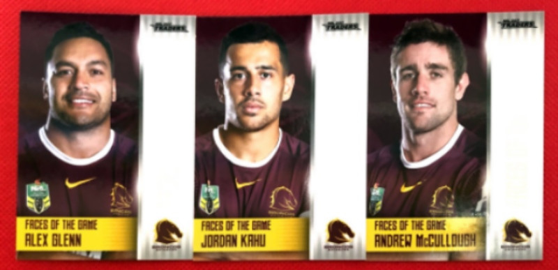 2017 NRL TRADERS SERIES BRISBANE BRONCOS FACES OF THE GAME CARDS