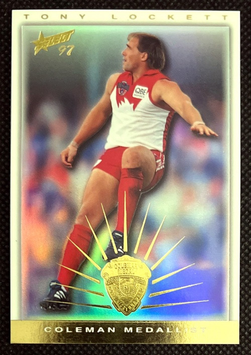 1997 AFL Ultimate Series TONY LOCKETT Sydney Swans Coleman Medallist Card