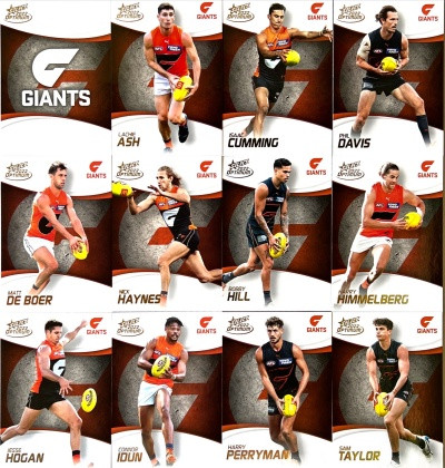 2022 AFL Select Optimum GREATER WESTERN SYDNEY GIANTS Base Team set
