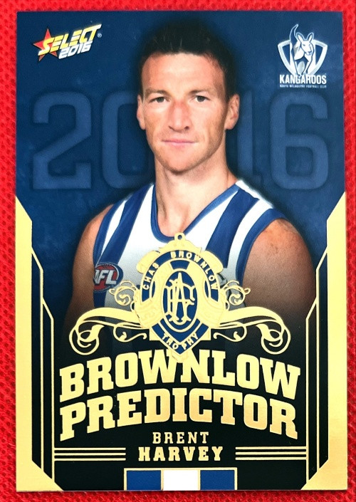 2016 AFL SELECT BRENT HARVEY NORTH MELBOURNE KANGAROOS BROWNLOW ...