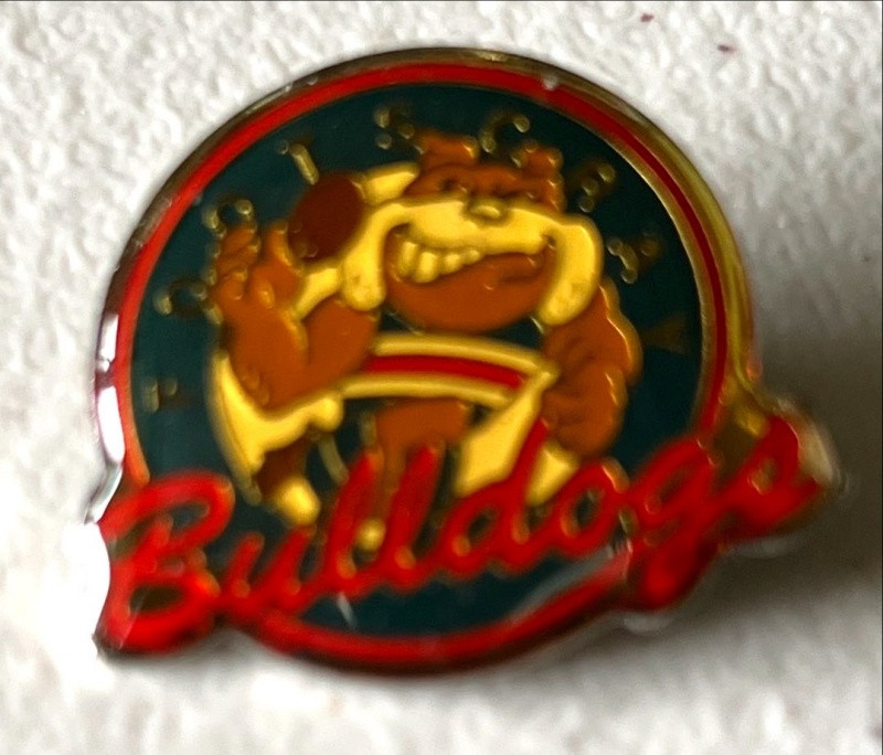 1990s FOOTSCRAY BULLDOGS PIN BACK BADGE