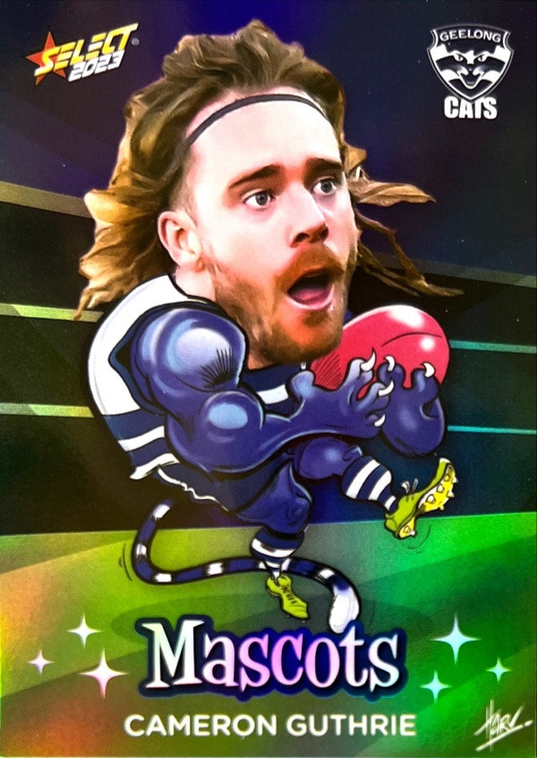 2023 AFL SELECT FOOTY STARS TOM HAWKINS GEELONG CATS MASCOTS CARD