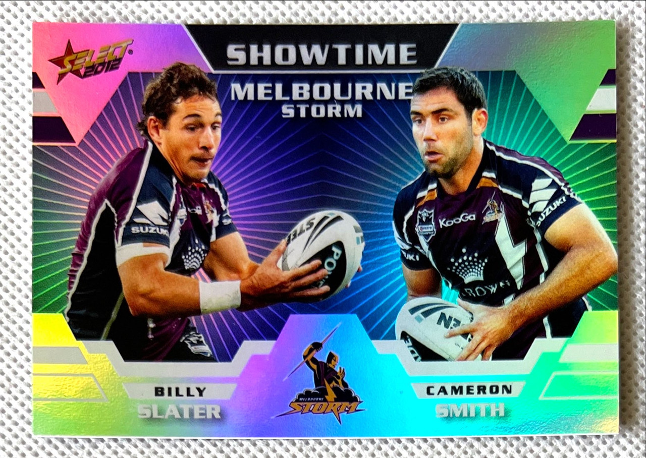 2012 NRL CHAMPIONS SLATER & CAMERON MELBOURNE STORM SHOWTIME CARD