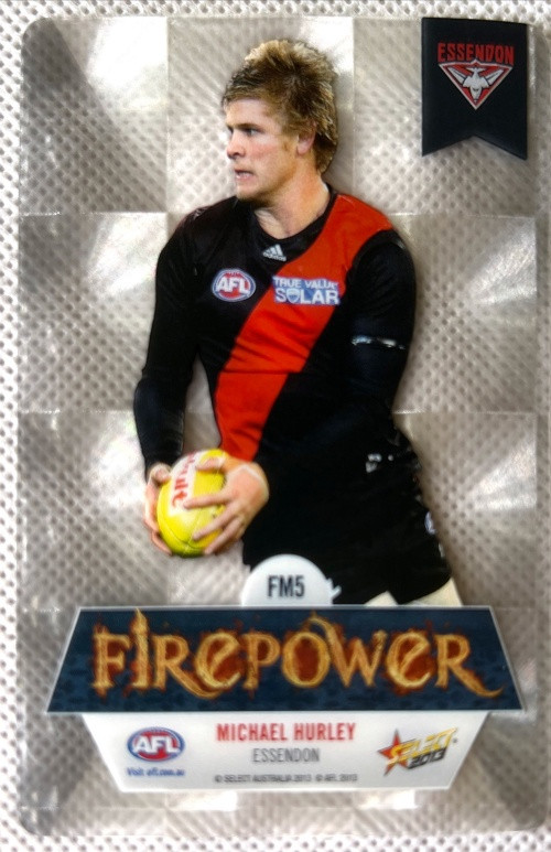 2013 AFL SELECT CHAMPIONS MICHAEL HURLEY ESSENDON BOMBERS MIRROR CARD