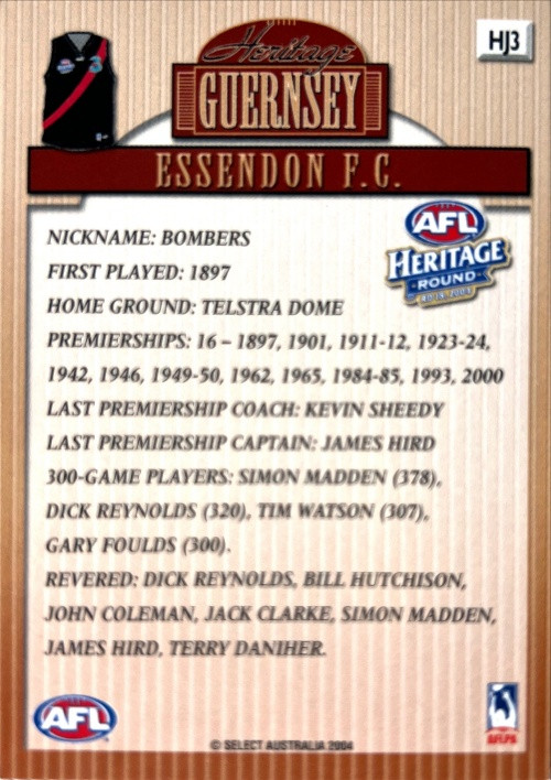 2009 AFL SELECT CHAMPIONS BEN COUSINS COMEBACK ALBUM CARD