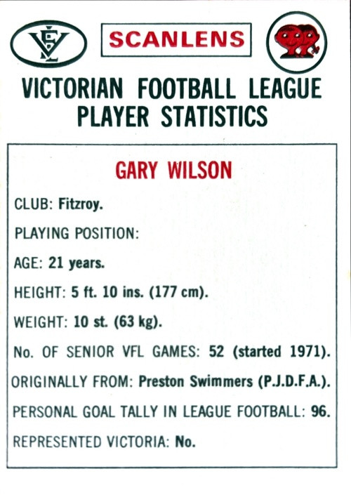 1974 SCANLENS #58 GEORGE YOUNG ST KILDA SAINTS