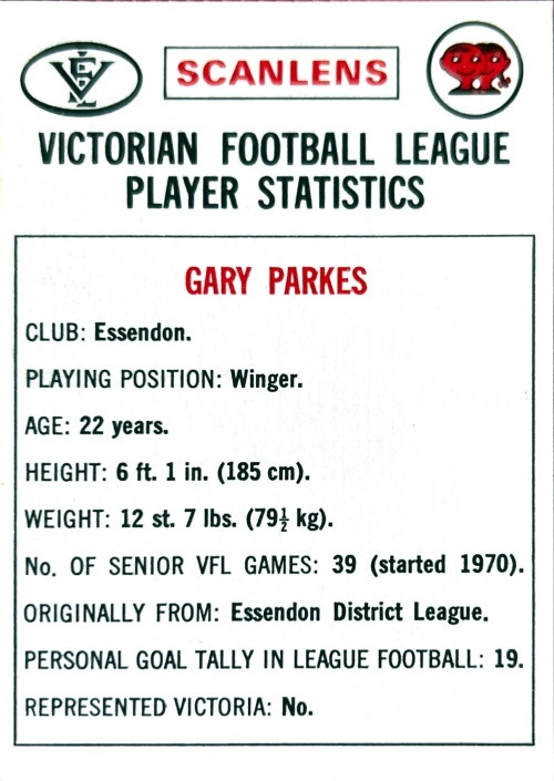 1974 SCANLENS #58 GEORGE YOUNG ST KILDA SAINTS