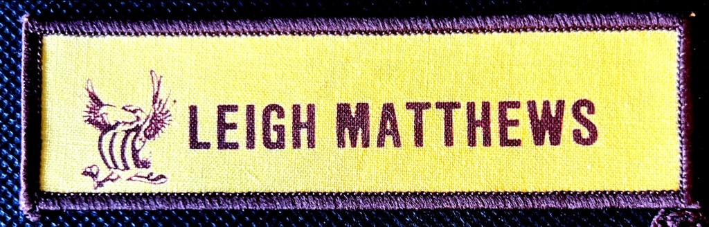 VFL CLOTH PATCH-NAME BADGE LEIGH MATTHEWS HAWTHORN HAWKS