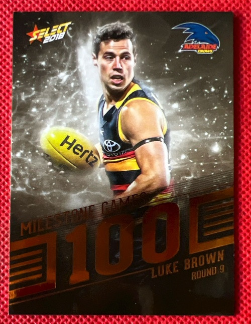 2018 AFL SELECT FOOTY STARS MG03 LUKE BROWN ADELAIDE CROWS 100 GAME ...