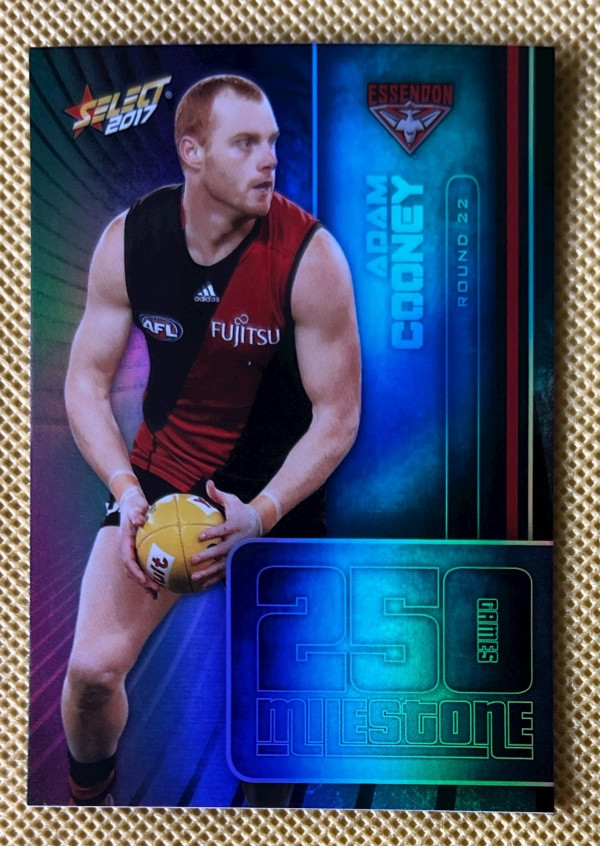 2017 AFL SELECT FOOTY STARS MG23 ADAM COONEY ESSENDON BOMBERS 250 GAME ...