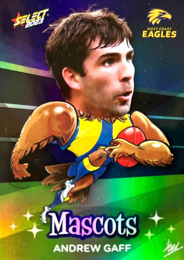 2023 AFL SELECT FOOTY STARS ANDREW GAFF WEST COAST EAGLES MASCOTS CARD