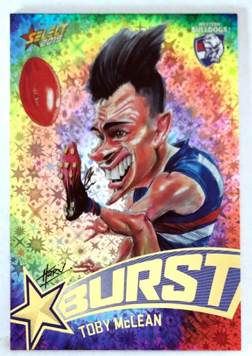 2019 AFL Footy Stars TOBY McLEAN Western Bulldogs Tye Dye Starburst ...