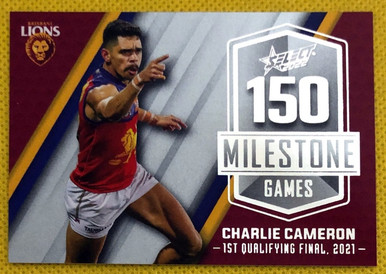 2022 AFL SELECT FOOTY STARS BRISBANE LIONS CHARLIE CAMERON 150 GAME ...