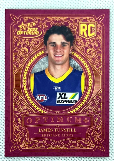 2022 AFL Select JAMES TUNSTILL Brisbane Lions Optimum + Rookie Card OP204