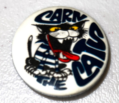 1980s CARN THE CATS GEELONG TIN BADGE