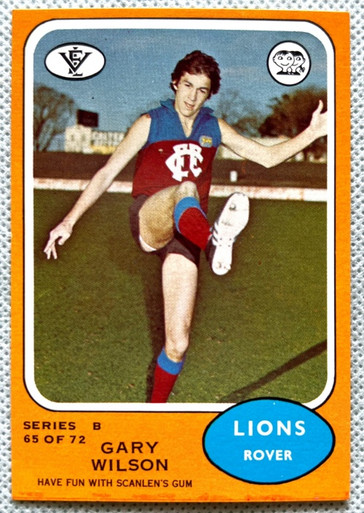 1973B SERIES VFL SCANLENS #65 GARY WILSON FITZROY LIONS CARD