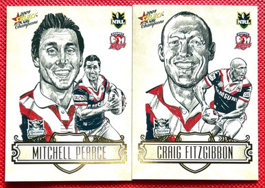 2009 NRL Champions MITCHELL PEARCE & CRAIG FITZGIBBON Sydney Roosters ...