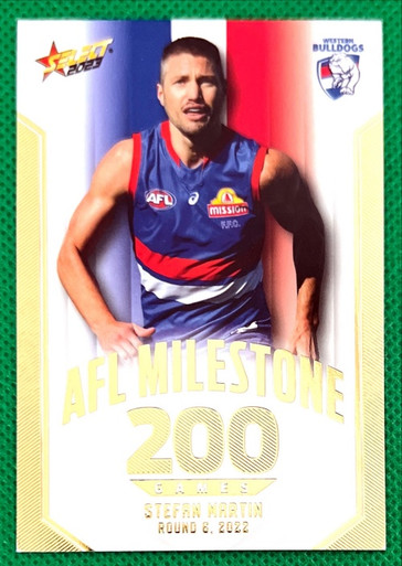 2023 AFL SELECT FOOTY STARS STEFAN MARTIN WESTERN BULLDOGS 200 GAMES ...