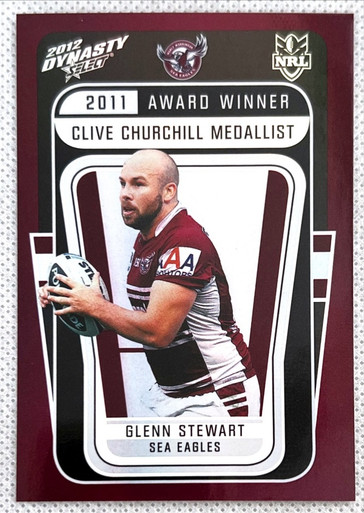 2012 NRL DYNASTY GLENN STEWART MANLY SEA-EAGLES 2011 AWARD CLIVE ...
