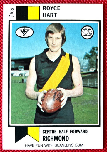 1974 SCANLENS #55 ROYCE HART RICHMOND TIGERS