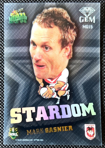 2011 NRL SELECT CHAMPIONS MARK GASNIER ST GEORGE DRAGONS GEM CARD
