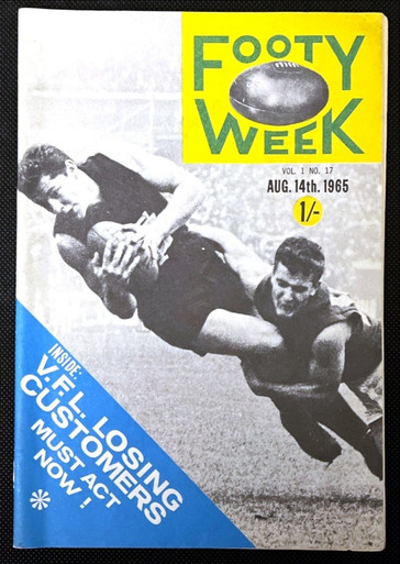 1965 AUGUST 14, EDITION FOOTY WEEK BOOKLET MAGAZINE