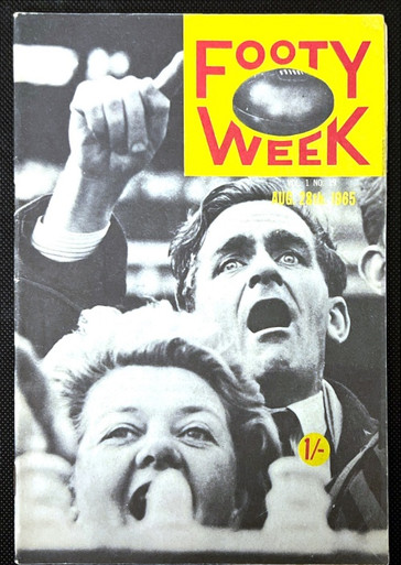 1965 AUGUST 28, EDITION FOOTY WEEK BOOKLET MAGAZINE