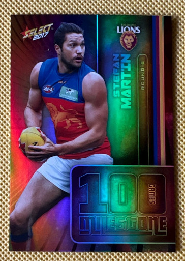 2017 AFL SELECT FOOTY STARS MG05 STEFAN MARTIN BRISBANE LIONS 100 GAME ...