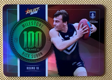 2015 AFL SELECT FOOTY STARS MG31 NICK SUBAN FREMANTLE DOCKERS 100 GAME ...